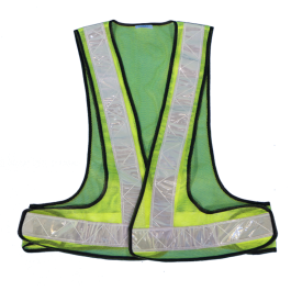 Lime reflective BIB with velcro ( mesh material)