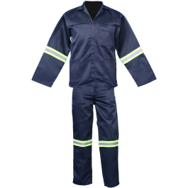 Navy Blue Conti Suit ( 2 piece ) with reflective Poly cotton