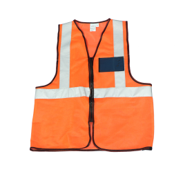 Reflective Vest with Zip & ID Orange